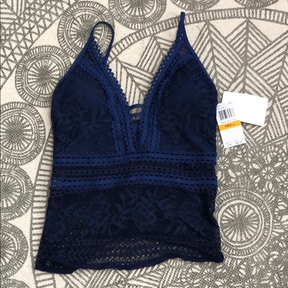 BECCA | Swim | Nwt Becca Navy Blue Tankini Top | Poshmark